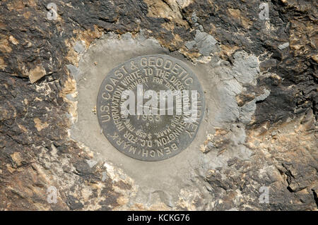 U.S. Coast and geodetic survey benchmark in the granite rock. - Point ...