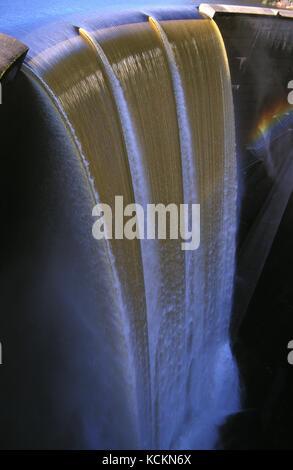 Devils Gate Dam spillway, part of the Mersey Forth hydro-electric power ...