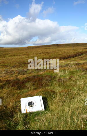Fly-tipped washing machine on Isle of Lewis, Outer Hebrides, Scotland ...