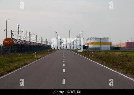 Leipzig, Germany, tank storage of DHL Hub Leipzig GmbH in Leipzig Stock ...
