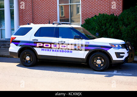 A parked Murfreesboro Tennessee Police SUV patrol car, with the graphic ...