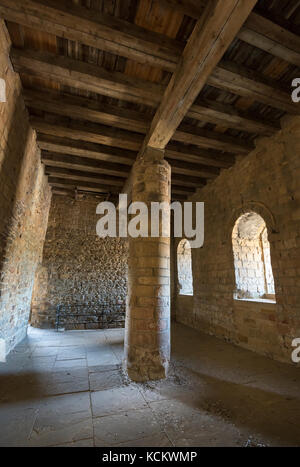 Interior of the castle keep at Richmond Castle, North Yorkshire ...