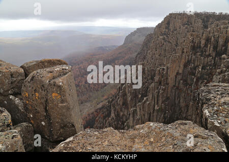 Devils Gullet in the dolerite escarpment of the Great Western Tiers ...