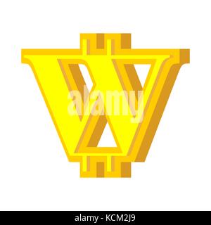 Cryptocurrency lettering sign. Bitcoin font letter. Web money alphabet ...
