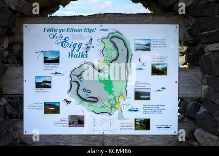 Map of Eigg Isle of Eigg Small Isles Inner Hebrides Highland Region ...