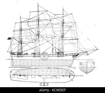 The American Steam Ship Savannah. The first ship to cross the Atlantic ...