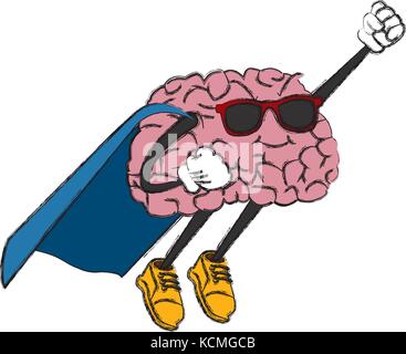 Super hero brain cartoon Stock Vector Art & Illustration, Vector Image ...