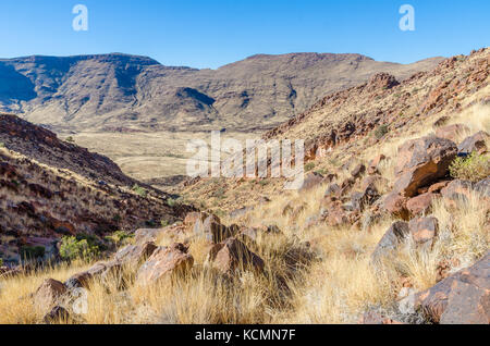 Panorama of the crater of the Brukkaros extinct volcano, Namibia from 5 ...