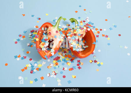 Minimalist and poetic composition of a red peper like a pinata Minimal ...