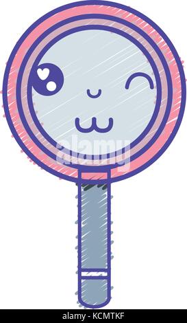 kawaii cute funny magnifying glass Stock Vector Image & Art - Alamy