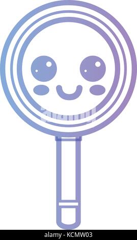 line kawaii cute happy magnifying glass Stock Vector Image & Art - Alamy