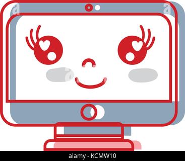 kawaii cute happy screen monitor Stock Vector Image & Art - Alamy