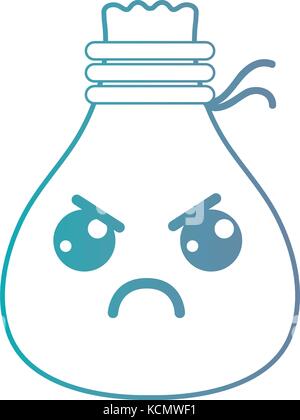 line kawaii cute angry cloth bag Stock Vector Image & Art - Alamy