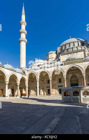 The Suleymaniye Camii Mosque interior, inner architecture of a moschee ...