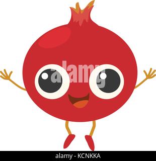 cute red garnet cartoon comic character with smiling face happy emoji ...