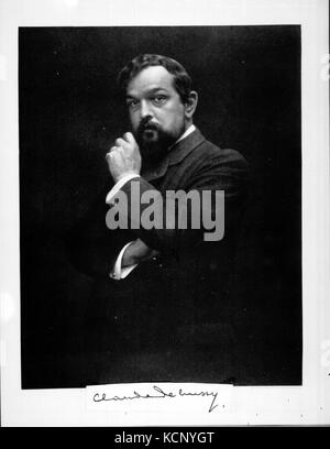 Claude Debussy - line drawing portrait by Henry Detouche, early 20th ...