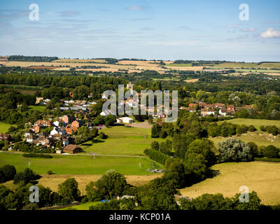 An aerial view of the East Kent village of Elham and surrounding ...