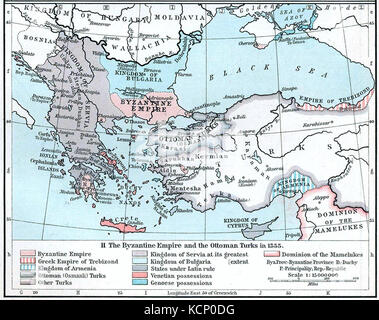 Vintage map of the Byzantine Empire Stock Photo - Alamy
