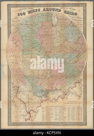 A map of the country 500 miles around Cairo, Illinois. G.W. Colton's ...