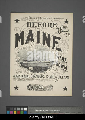 This image depicts the events before the sinking of the USS Maine ...