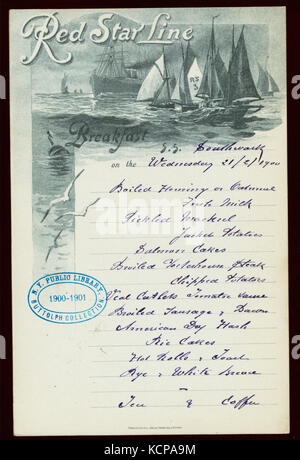BREAKFAST (held by) RED STAR LINE (at) S.S. WESTERNLAND (SS;) (NYPL ...