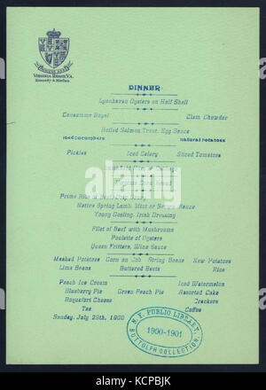 DINNER (held by) PRINCESS ANNE (at) VIRGINIA BEACH,VA (HOTEL;) (NYPL ...