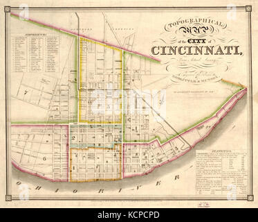 Map Of Cincinnati 1841 Stock Photo - Alamy