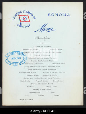 BREAKFAST (held by) OCEANIC STEAMSHIP CO. VENTURA (at) EN ROUTE (SS ...