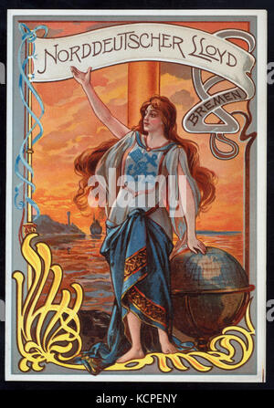 This image depicts a dinner hosted by Norddeutscher Lloyd Bremen aboard ...