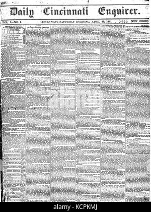 Map Of Cincinnati 1841 Stock Photo - Alamy