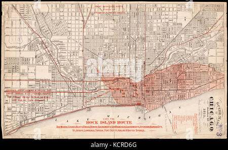 Guide map of Chicago, October 11th, 1871 , Railroads, Illinois, Chicago ...
