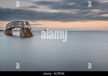 Bridge to Nowhere at sunrise, Belhaven Bay, Dunbar, East Lothian ...
