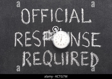 your response required phrase handwritten on chalkboard with vintage ...