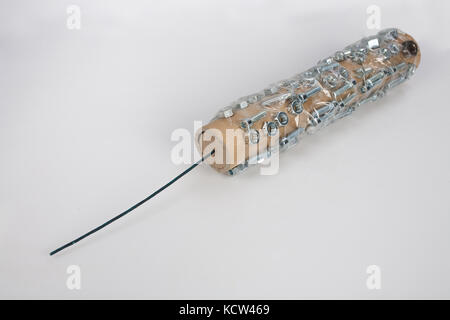 Pipe Bomb with Slow match or match cord Stock Photo - Alamy