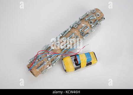 Pipe Bomb with cell phone firing device Stock Photo - Alamy