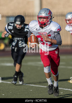 Football action with Trinity vs. University Prep High School in Redding ...