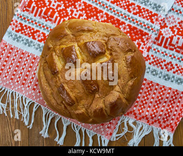 slavic wheat bread karavai, Eastern European Bread Stock Photo - Alamy
