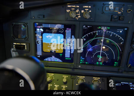 horizon display indicator altitude cockpit aircraft aeroplane plane ...