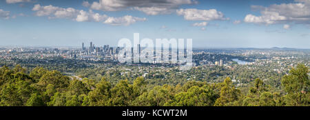 Brisbane city from Mt. Cootha lookout, Queensland, Australia Stock ...