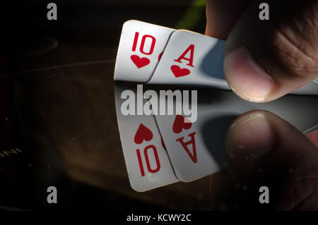 best classic winning blackjack combination ten and ace of spades Stock ...