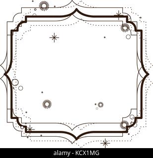 heraldic decorative rounded square border in brown color silhouette ...