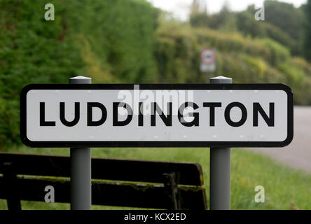 Luddington village sign, Warwickshire, England, UK Stock Photo - Alamy