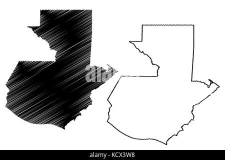 Scribble map of Guatemala. Sketch Country map for infographic ...