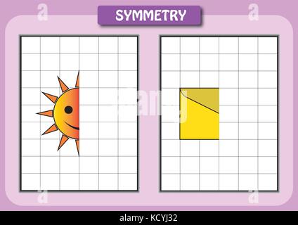 Draw the other half of each symmetrical pictures Stock Vector Image ...