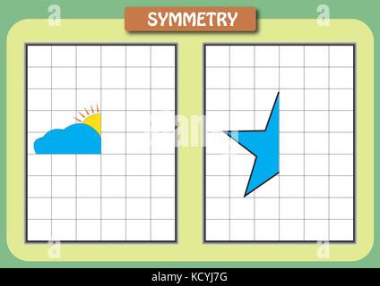 Draw the other half of each symmetrical pictures Stock Vector Image ...