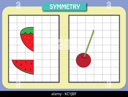 Draw the other half of each symmetrical pictures Stock Vector Image ...