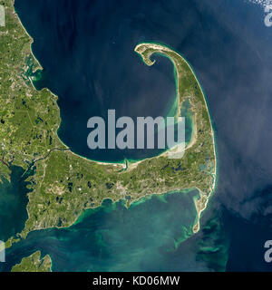 Satellite image of Cape Cod and coastline Stock Photo - Alamy