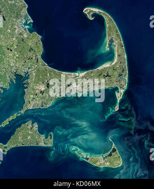 Satellite image of Cape Cod and coastline Stock Photo - Alamy