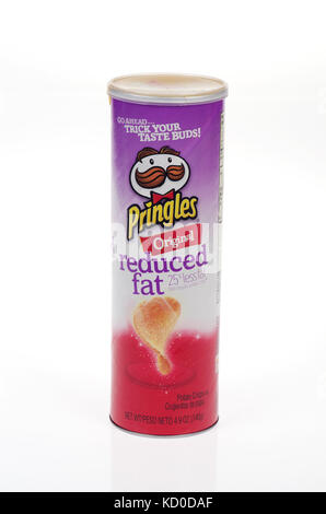 Tube of Pringles Reduced Fat Original stackable potato chips with ...