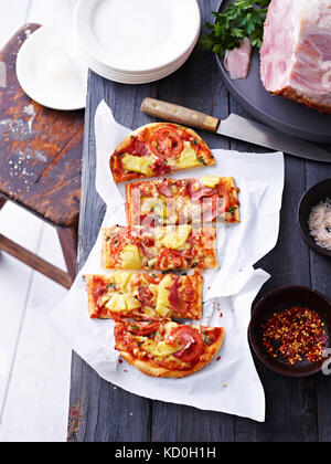 Sliced pork ham over board for snack Stock Photo - Alamy